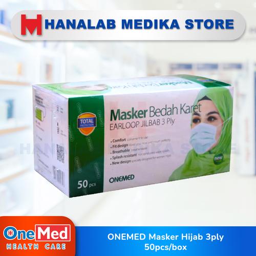 Jual ONEMED Masker Hijab 3ply 50pcs/box - Hijau - Kota Bekasi - Hanalab ...