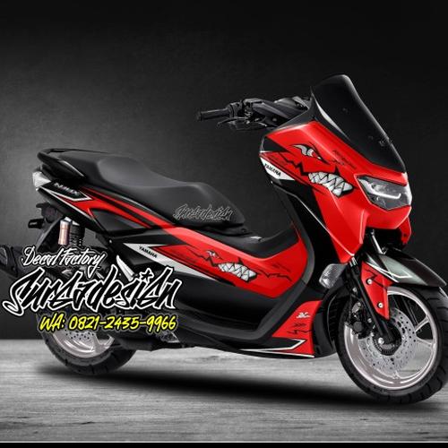 Jual STIKER NMAX MERAH SHARK DECAL NMAX NEW 2020 2021 2022 2023 - Merah ...