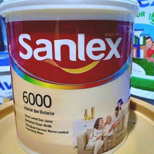 Jual Sanlex 6000 Cat Tembok Dinding Interior Exterior Wall Paint PUTIH ...
