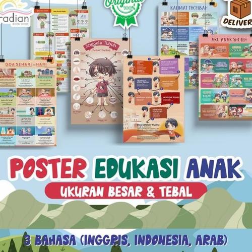 Jual poster edukasi anak | poster pendidikan alfabet angka hijaiyah ...