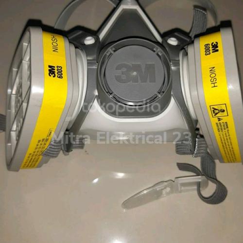 Jual 3M Mask Half Face 6200 + 6003 Cartridge Respirator Original ...