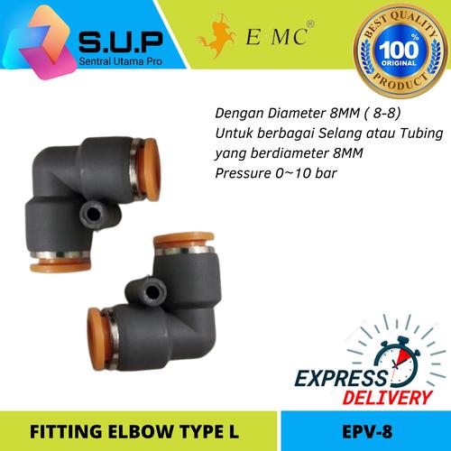 Jual FITTING ELBOW L EPV-8 EMC PNEUMATIC - Jakarta Barat - Sentral Utama Pro | Tokopedia