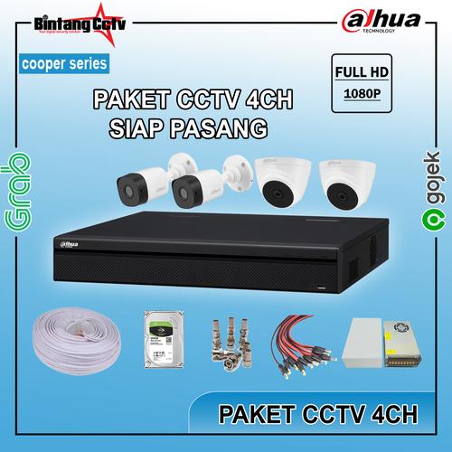 Jual PAKET CAMERA CCTV DAHUA COOPER 4 CHANNEL + 4 KAMERA 2MP 1080P ...