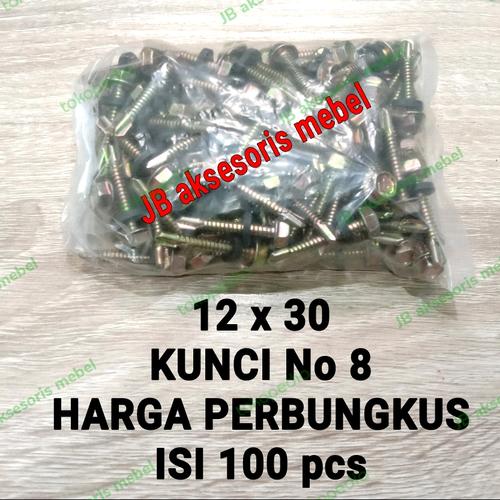 Jual BAUT SKRUP DRILING 30 mm ISI 100pcs / BAUT SEKRUP BAJA RINGAN ...