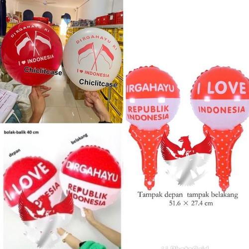 Jual Balon Foil Hut Ri / Dirgahayu Ri /Dekorasi Kemerdekaan Bulat ...