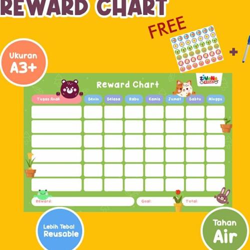 Jual zivana kids - reward chart - a3+ wipe and clean reusable ...