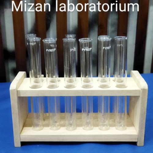 Jual paket rak kayu dan tabung reaksi ukuran 18x150 mm Pyrex - Kab ...