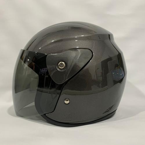 Jual Helm Motor Evo Polos Abu Glossy Solid Nouvo Half Face Helm Dewasa ...