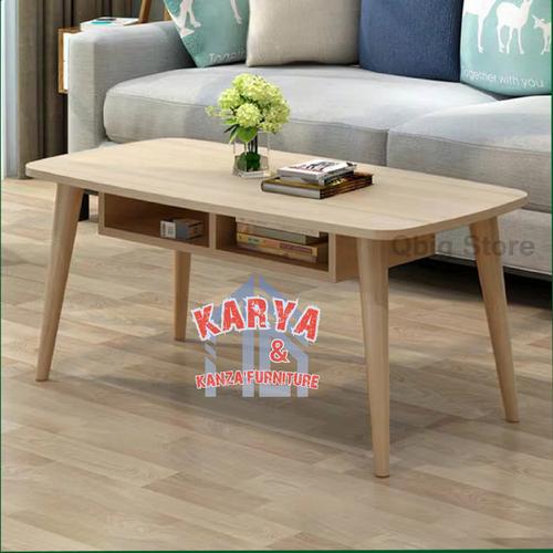 Jual meja tamu meja coffee 2 ambalan minimalis - Krem serat kayu, P80 ...