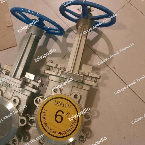 Jual Knife gate valve SS304 Jis 10k 6"inch / Wafer gate valve stainless ...