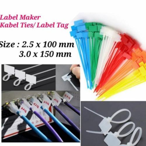 Jual kabel tis tie ties cable label maker marker name tag label ...