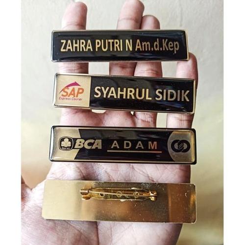 Jual nametag kuningan nama dada name tag akrilik peniti paku magnet ...