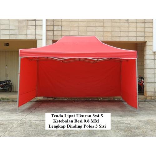 Jual Tenda Lipat Ukuran 3x4.5 Besi Premium Lengkap Dinding Polos 3 Sisi ...