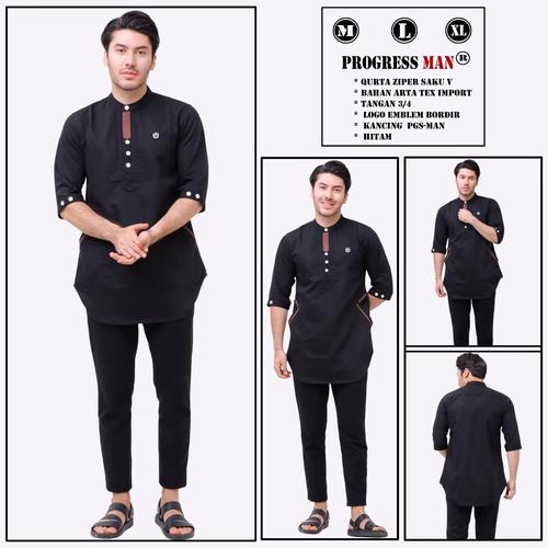 Jual Baju Koko Pria Muslim Model Pakistan Tangan Panjang - abu muda, M ...
