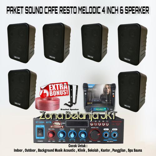 Jual PAKET SOUND SYSTEM AUDIO CAFE RESTO MELODIC 4 INCH 6 SPEAKER ( SET ...
