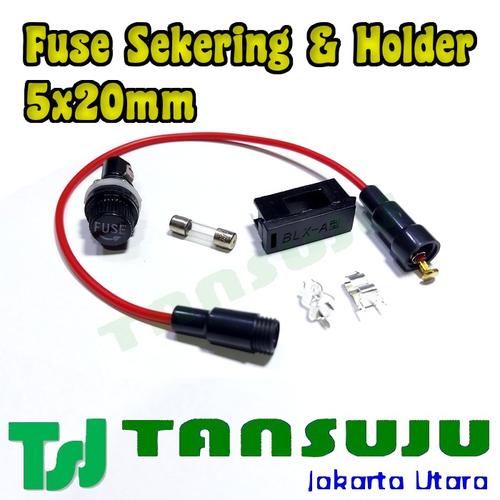 Jual Fuse Sekering Kaca Tabung 5x20mm 1A 1 Ampere + Fuse Holder PCB ...