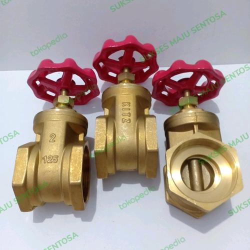 Jual GATE VALVE KUNINGAN KITZ 2" / STOP KRAN PUTAR 2 INCH BRASS PROMO ...