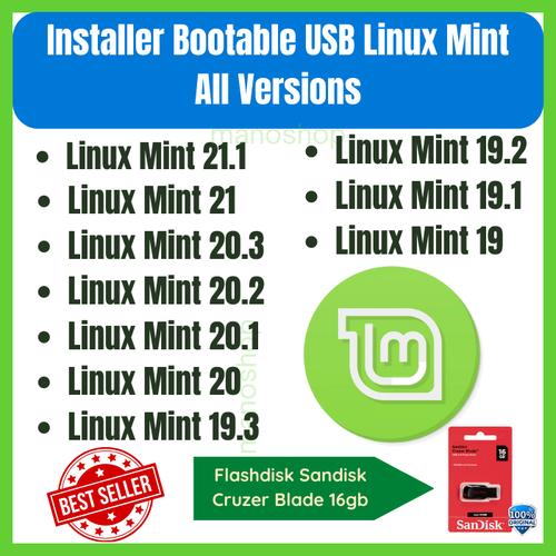 Jual Linux Mint Installer USB Flashdisk Bootable All Versions - Mint 20.2 - Kota Tangerang ...