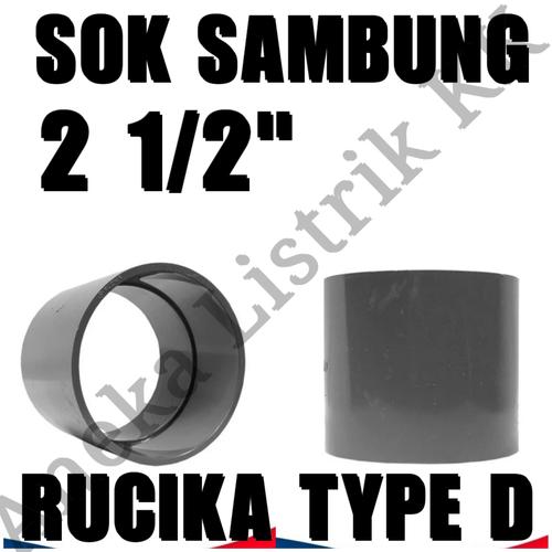 Jual RUCIKA SAMBUNGAN LURUS SOCK PVC D 2,5INCH SOK 2,5" SOCKET 2,5 ...