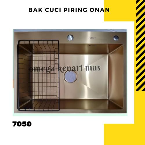 Jual BAK CUCI PIRING KITCHEN SINK ONAN 7050 GOLD EMAS ORGINAL ASLI ...