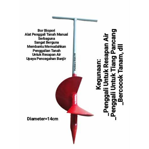 Jual Bor Biopori Spiral Warna Bor Tanah Manual Alat Penggali Serbaguna ...