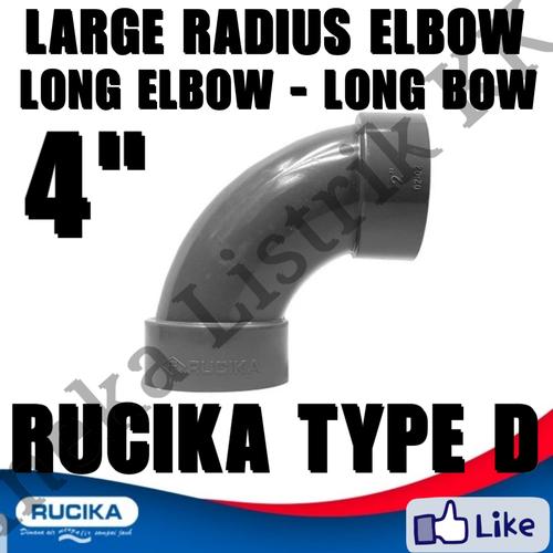 Jual RUCIKA SAMBUNGAN PVC D LONG ELBOW 4INCH LONGBOW 4" LONG BOW 4 ...