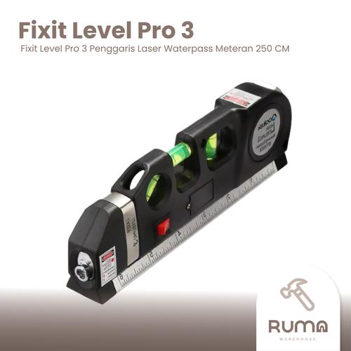 Jual Fixit Level Pro 3 Penggaris Laser Waterpass Meteran 250 CM - Kota ...