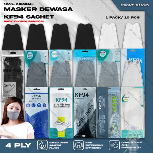 Promo Masker KF94 Putih Hitam Abu 4Ply 4 Ply Medis Korea Mask BFE 98% ...