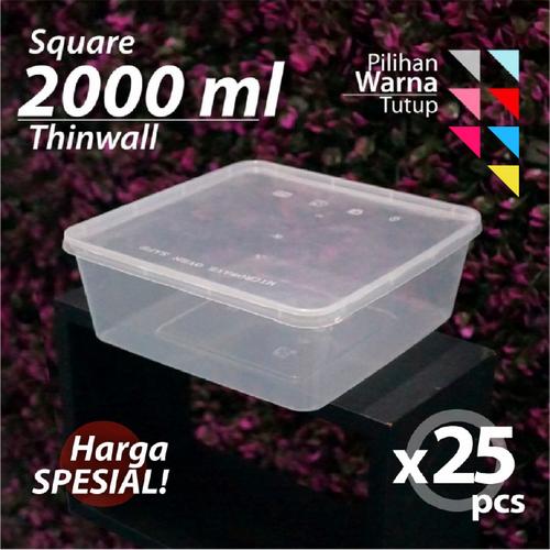 Jual Paket 25 pcs - Thinwall 2000 ml - Food Container - Kotak Makanan ...