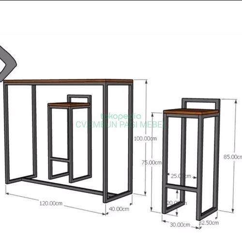 Jual sett kursi dan meja bar,meja cafe kayu mahoni ukuran sesuai di ...