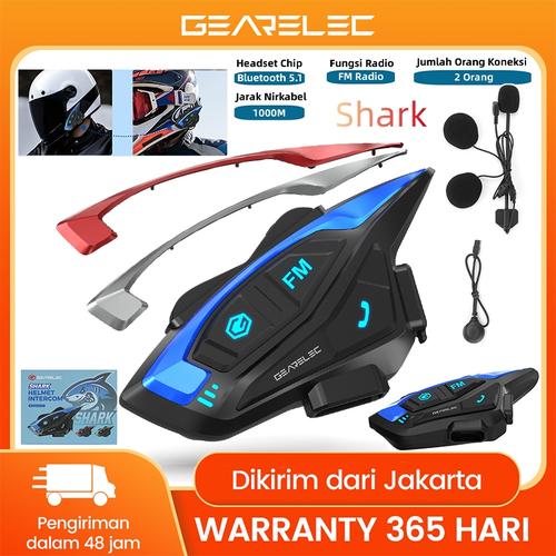 Promo Shark Sepeda Motor Helm Bluetooth Intercom Headset dengan Radio ...
