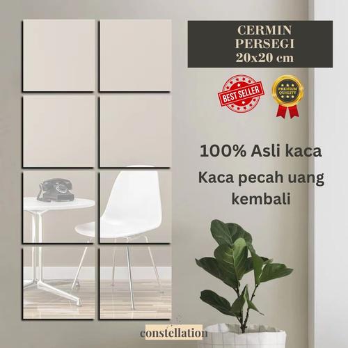 Jual Cermin Persegi - Cermin Dinding 20x20 cm (1 pcs) - Asli Kac - Kota ...