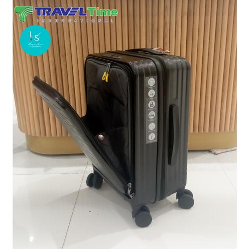 Jual koper 20 inch (kabin) travel time buka depan SAB07 sky blue ...