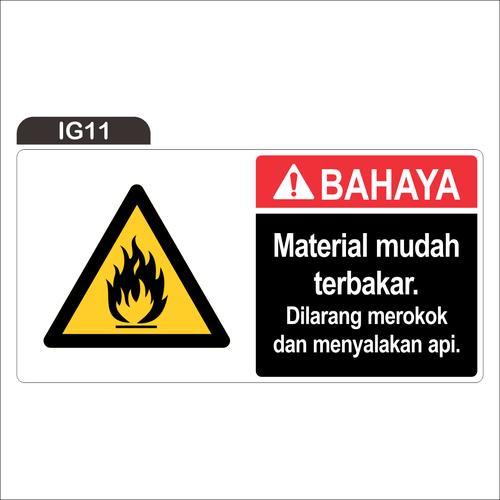 Jual RAMBU BAHAYA MATERIAL MUDAH TERBAKAR - S : 20x10 cm, Sticker Only ...