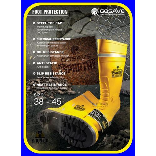 Jual Sepatu Boot Safety Rubber GOSAVE SPARTA Dengan Besi Pada Ujung ...