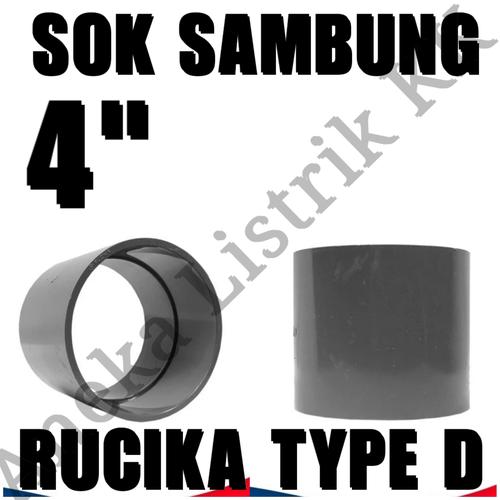 Jual RUCIKA SAMBUNGAN LURUS SOK PVC D DS 4INCH SOCK 4" SOCKET 4 " INCH ...