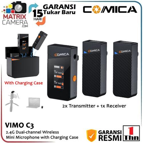 Promo COMICA VIMO C3 2.4Ghz Dual Mini Wireless Microphone with Charging ...