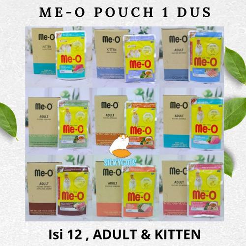 Jual ME-O Pouch adult / kitten 1 dus isi 12. makanan basah kucing meo 1 ...