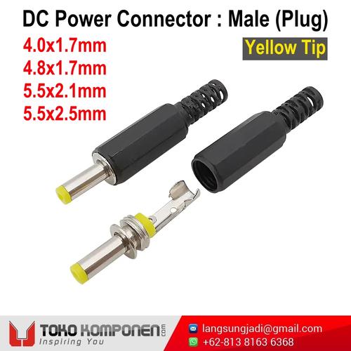 Jual DC Power Connector male plug jack 4x1.7 4.8x1.7 5.5x2.1 5.5x2.5 mm ...