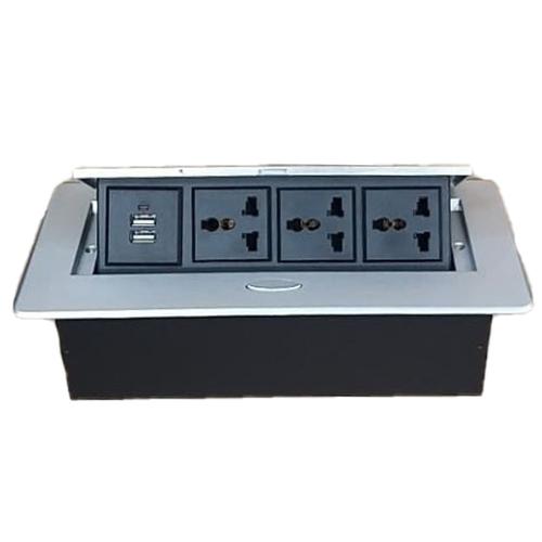 Jual STOP KONTAK MEJA MEETING INBOW SILVER 3 OUTLET + 2 USB OKASIWA ...