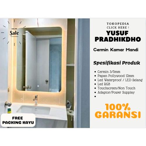 Jual Cermin Rias Led Touch Screen Kamar Mandi Moderen - white, 120x60 ...