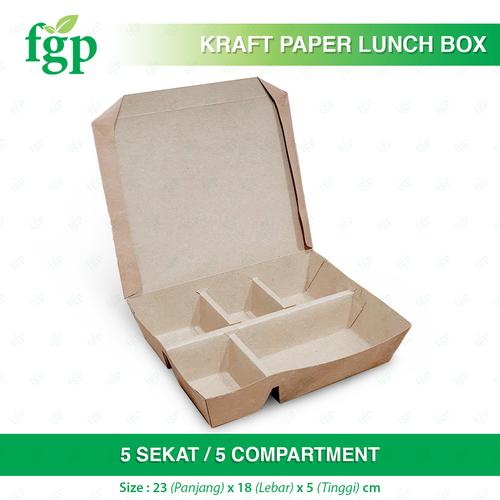 Jual Paper Lunch Box Kraft Sekat 5 Food Grade Pack - Jakarta Barat ...