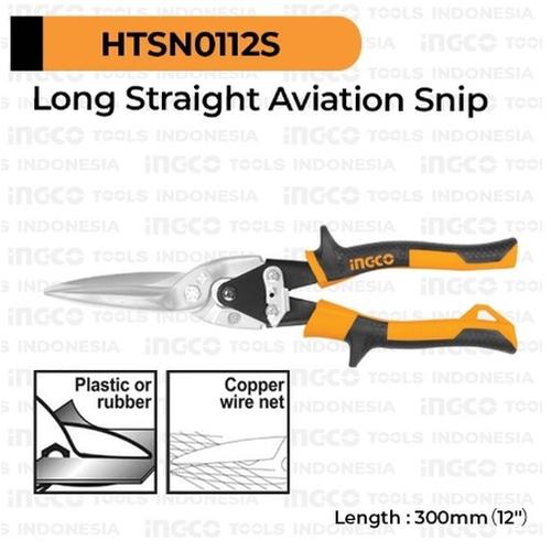 Jual Gunting Seng Baja Ringan Holo Long Aviation Snip 12 Inch INGCO ...