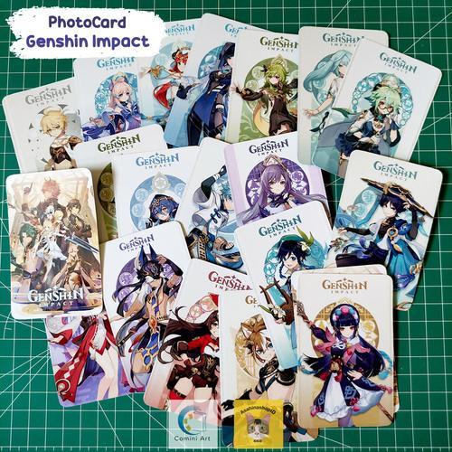 Jual Genshin Impact chara Geo full gambar 2 sisi laminasi glossy ...