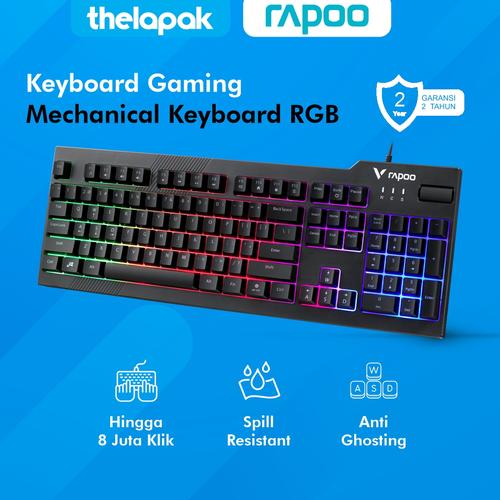 Promo Keyboard Gaming RGB Backlit Rapoo VPro V50S Wired Keyboard Anti ...