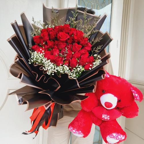 Jual Buket Bunga Segar Box Hadiah Gift Set Valentines Day 008 - A ...