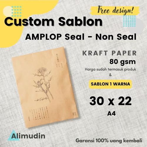 Jual Amplop Kertas 30 x 22 A4 Kraft Paper Coklat Custom Sablon - Non ...