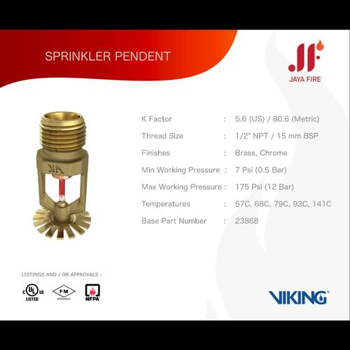 Jual VIKING Sprinkler Pendent 68C - Jakarta Utara - JAYA FIRE ...