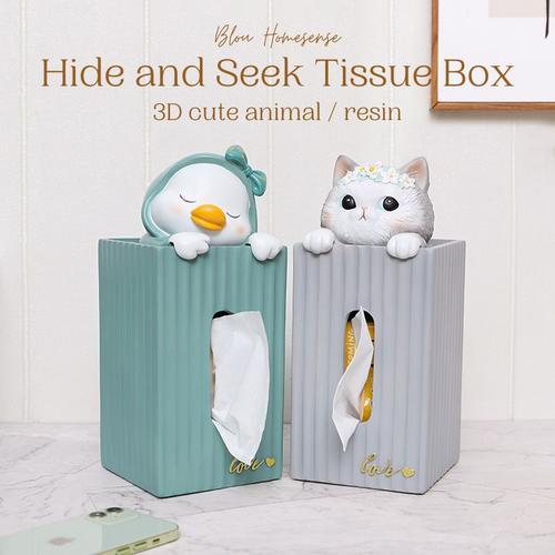 Jual Blou Kotak Tempat Tissue Box Unik Aesthetic Duck Kitten Resin ...