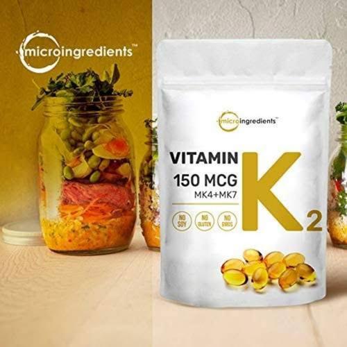 Promo Micro Ingredients Vitamin K2 Complex MK-4+MK-7- 150 mcg - 300 ...